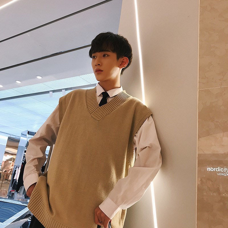 3 ColorCollege Style Fashion Korean Knitted Vest Unisex Simple ...