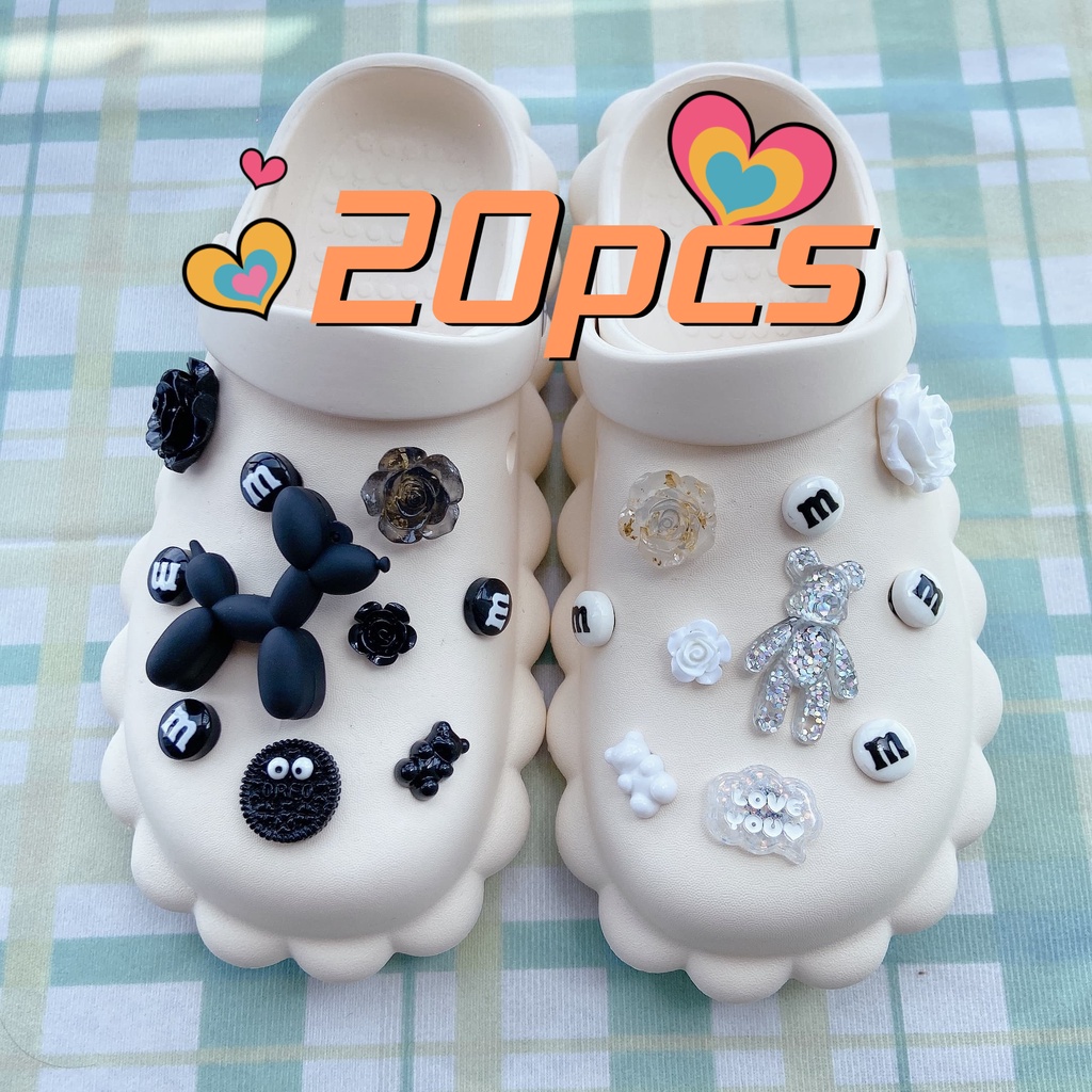 20PCS jibz croc charm INS KAWS & Balloon Dog Shoe decoration Shoe ...