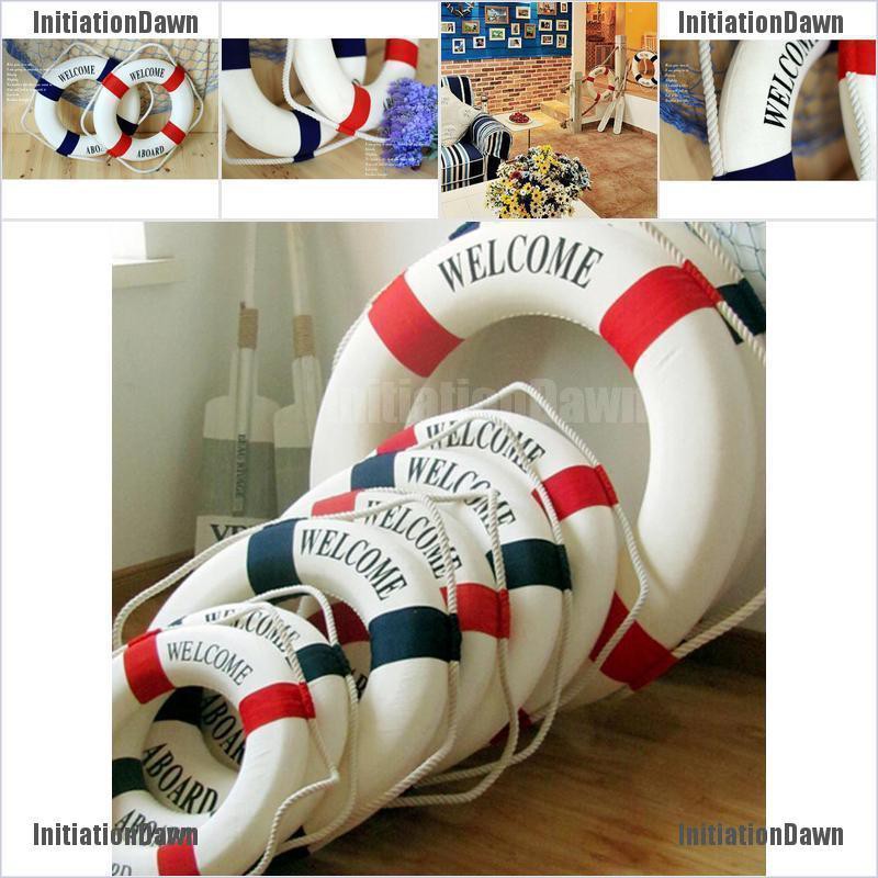 InitiationDawn Welcome Aboard Nautical Life Lifebuoy Ring Boat Wall ...