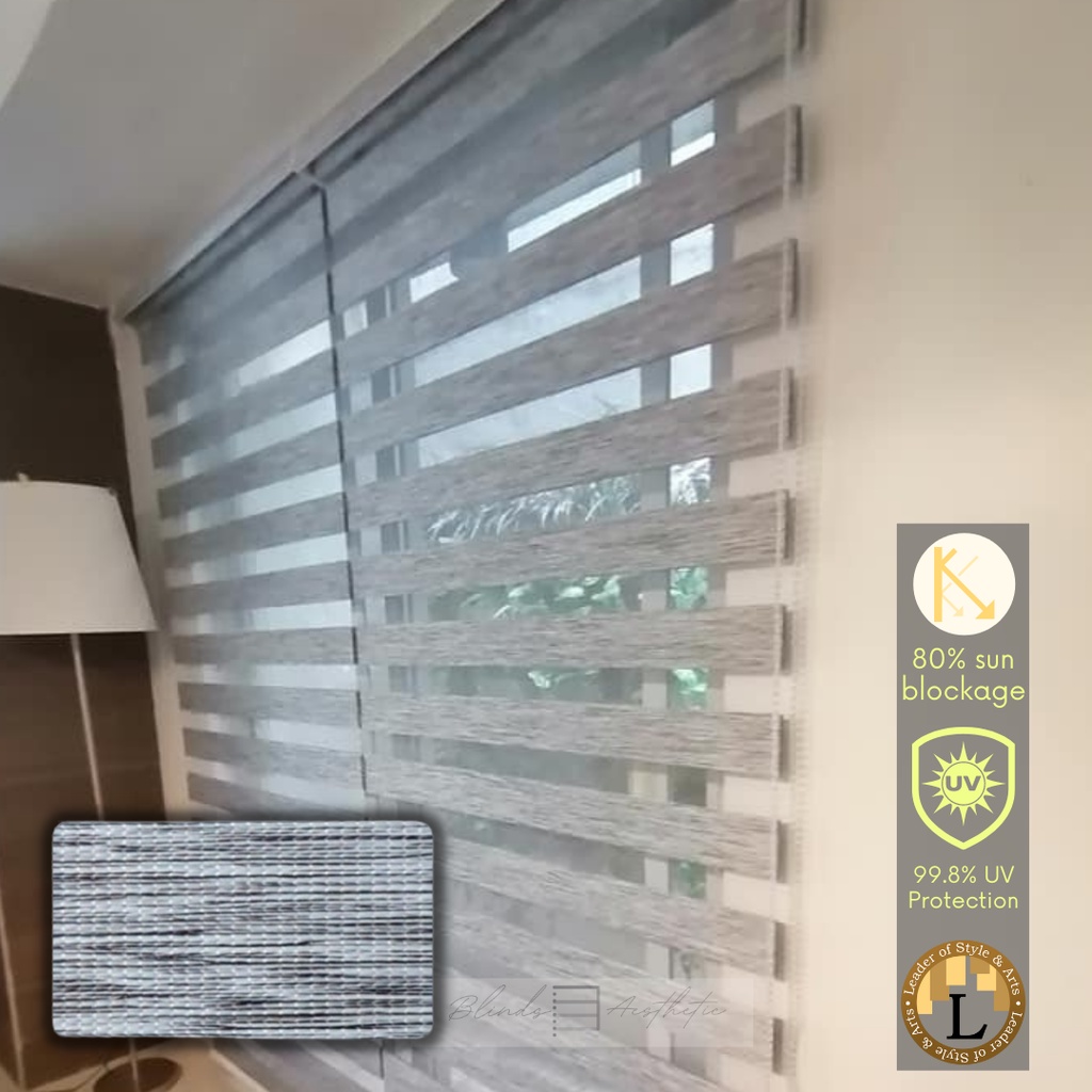 WOOD W522 GRAY (customize size) KOREAN WINDOW BLINDS 100% HIGH QUALITY ...