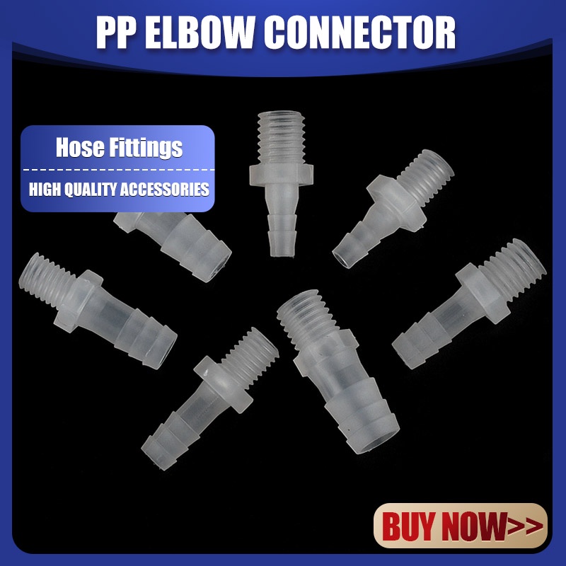 M5 M6 M8 Male Thread To 2~10mm PP Pagoda Direct Connectors Aquarium Tank Adapter Micro ...