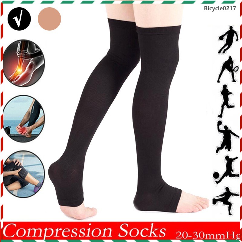 Compression Socks Thight High pressure Open Toe Varicose Stockings Men ...
