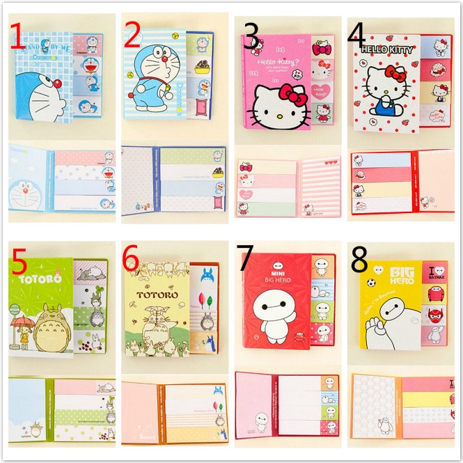 vHello Kitty Totoro Doraemon Stickers Adhesive Sticky Notes Stationery ...