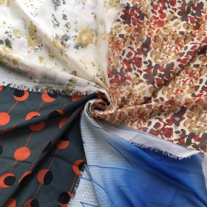Chiffon Fabric in Many Patterns, Size About 1m5 - Stretchy, Soft - For ...