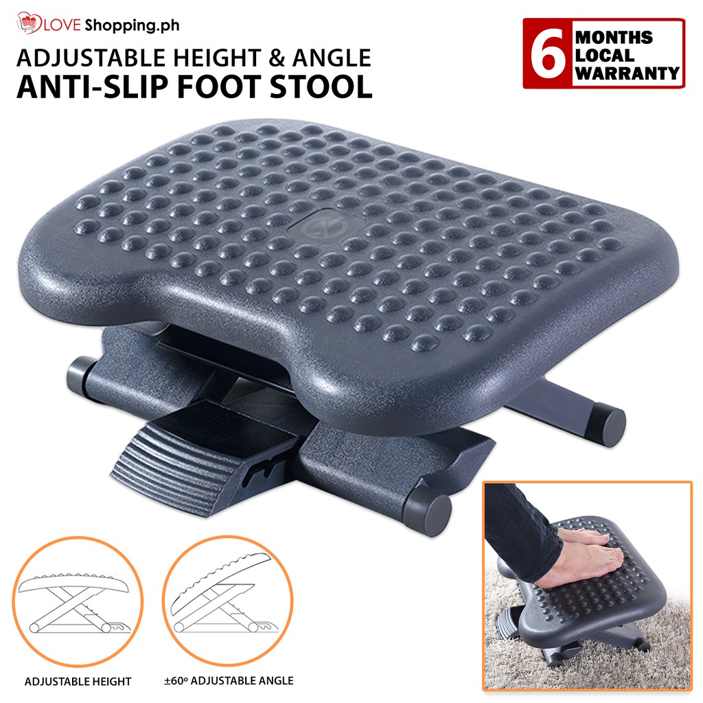 Adjustable Height and Angle Anti-Slip Foot Stool Ergonomic Foot Rest ...