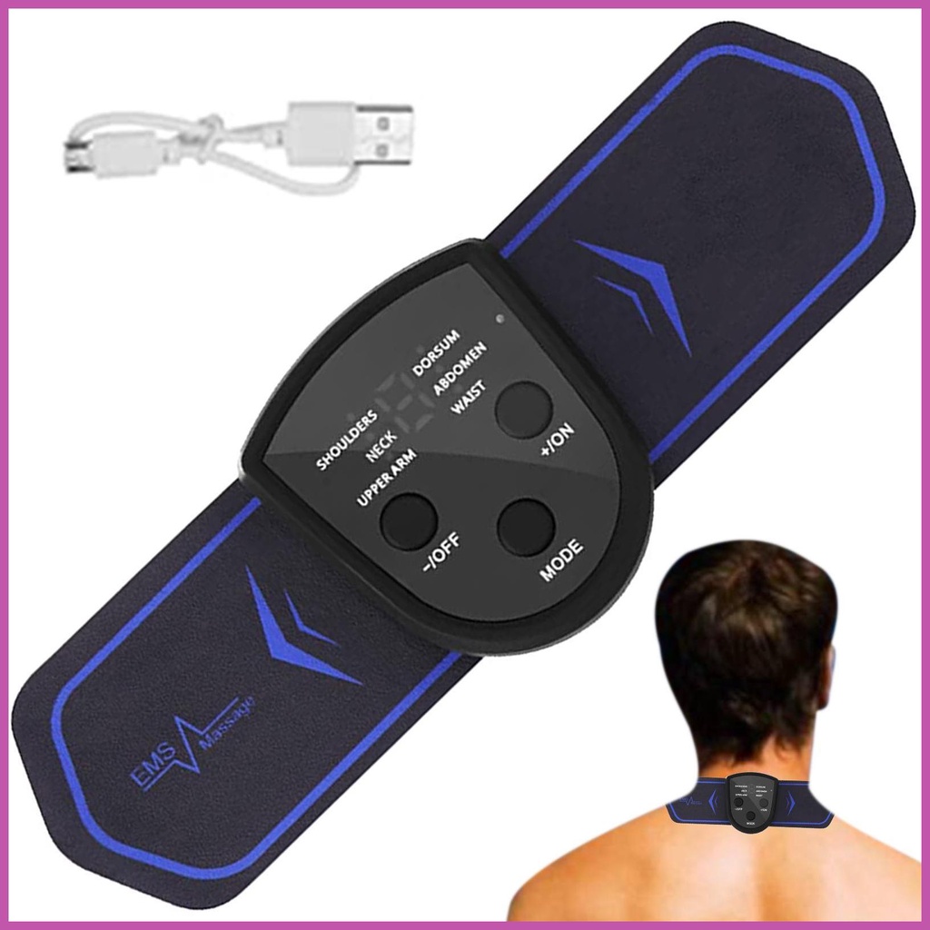 EMS Massage Pad Portable Mini Electric Neck Massager 9 Modes Micro ...