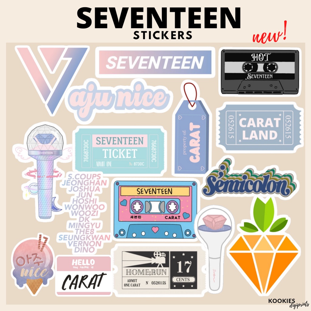 [𝐊𝐩𝐨𝐩 𝐒𝐭𝐢𝐜𝐤𝐞𝐫𝐬] SVT Seventeen- waterproof stickers [𝐑𝐄𝐀𝐃 𝐃𝐄𝐒𝐂𝐑𝐈𝐏𝐓𝐈𝐎𝐍 ...