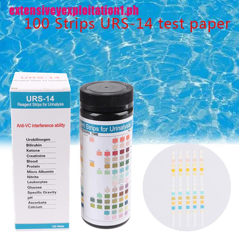 【EPPH】URS-14 100strips Urinalysis Reagent Test Paper Urine PH Test ...