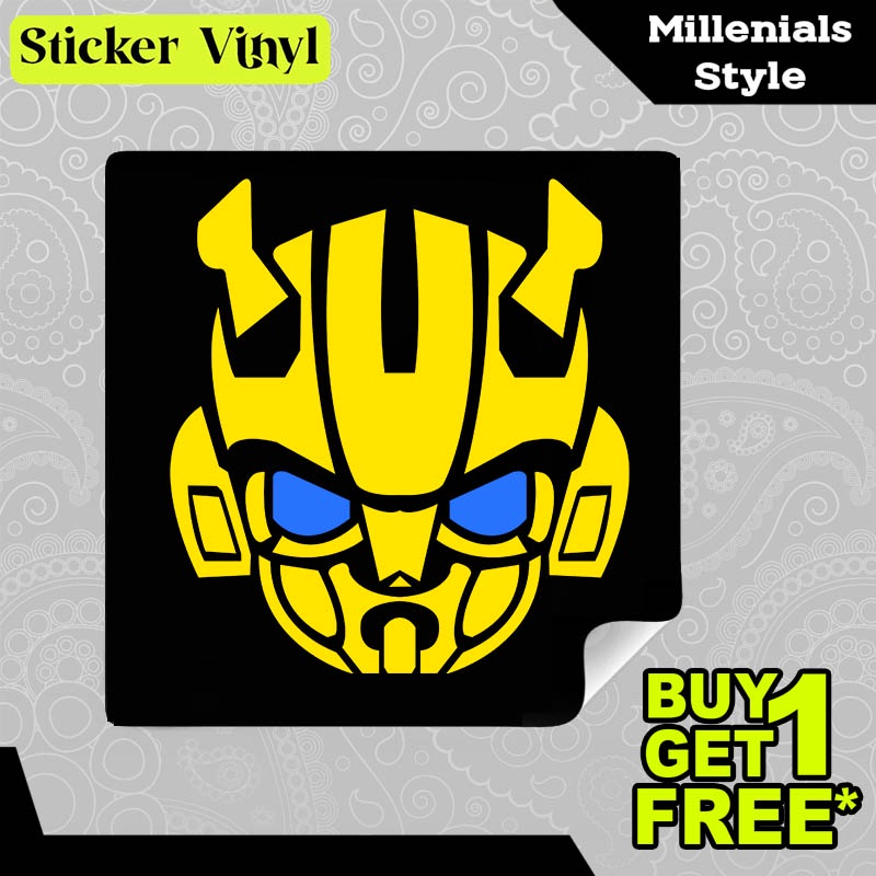 Bumblebee Head Transformer Kids Cartoon Unique Cool Aesthetic Vinyl ...