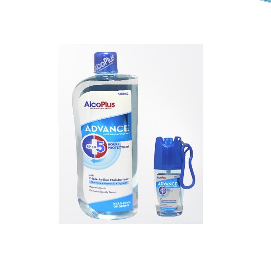 Alcoplus Advance Antibacterial Sanitizer 500ml with Free Advance 40ml ...