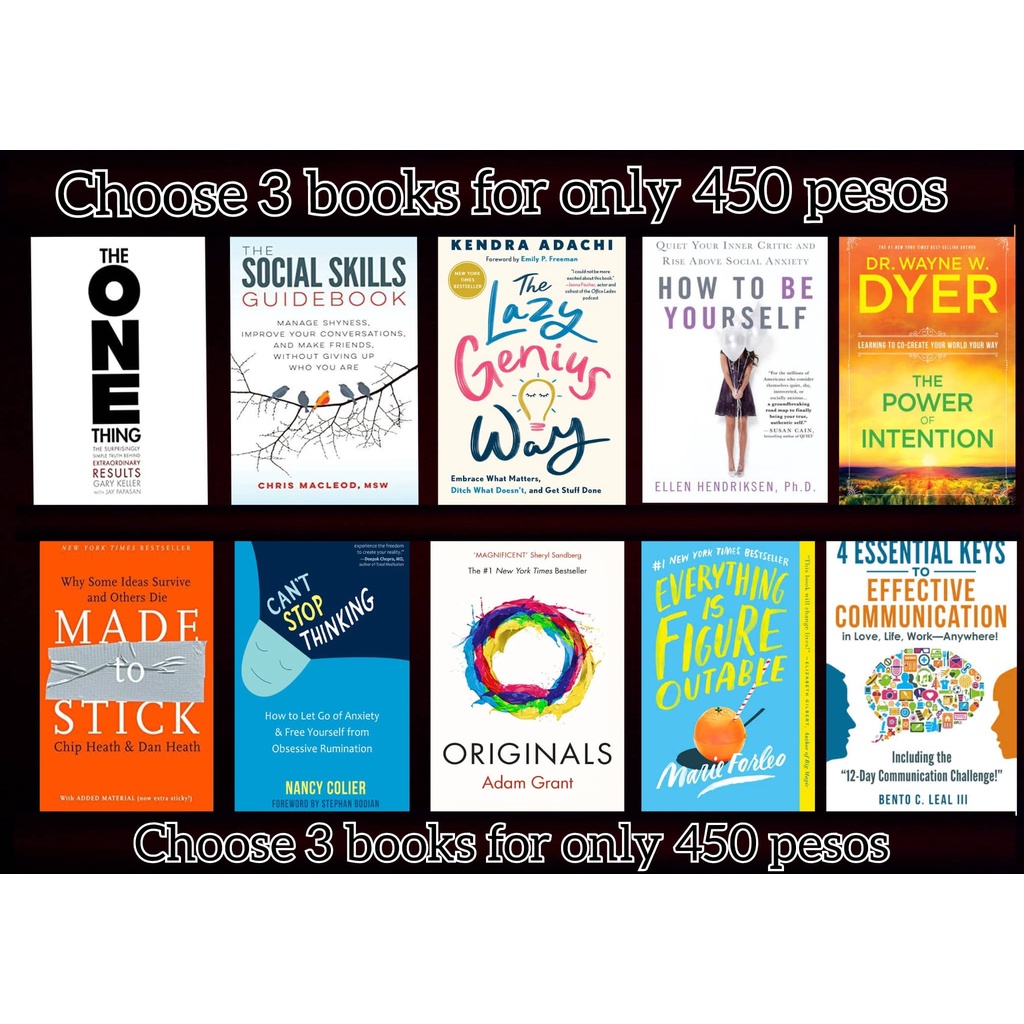choose 3 books for only 450 pesos and pls read the product discription ...