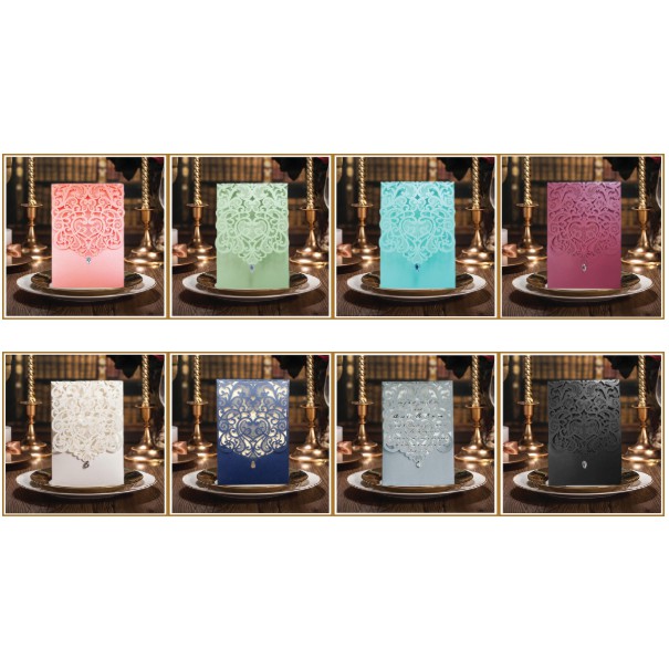 10 set ELEGANT DIAMOND INVITATION CARD COMPLETE SET (MORE COLORS ...