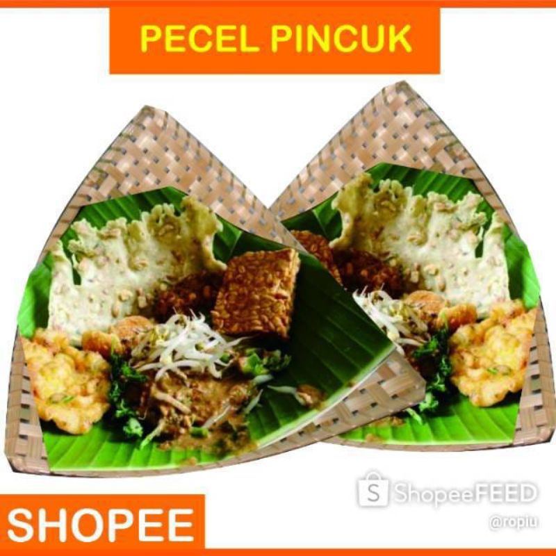 BAMBOO WOVEN PINCUK PLATE PECEL LOTEK CONTAINER UK.20 x 25cm | Shopee ...