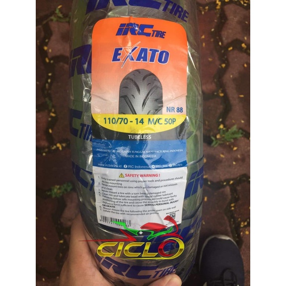 IRC EXATO 14 70/80 80/80 90/80 100/80 110/70 120/70 14 NR88 F/R Mio ...