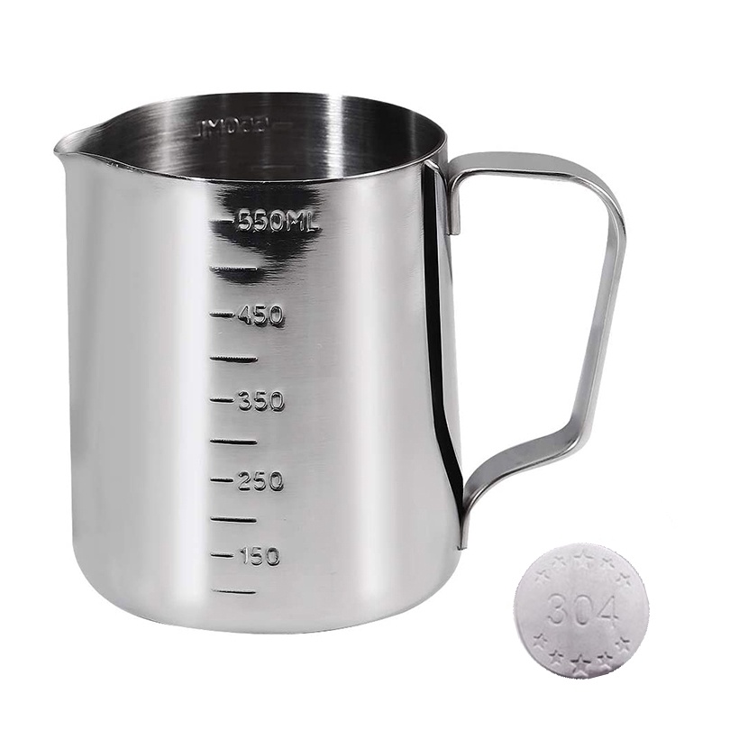 Coffee Milk Frothing Pitcher Cup with Measurement Inside Thermometer ...