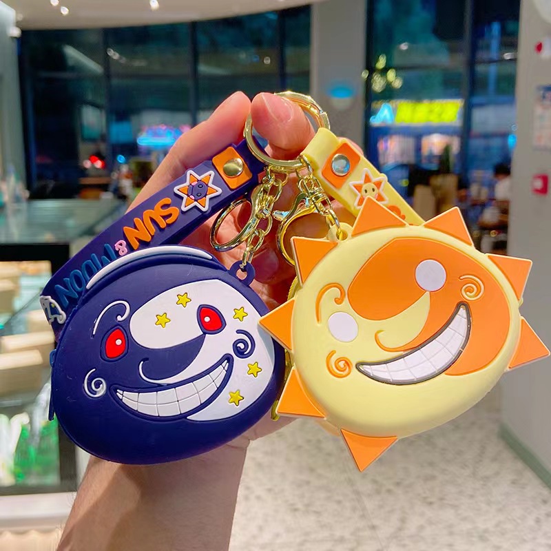 Cartoon sundrop fnaf sun clown doll silicone coin purse schoolbag ...