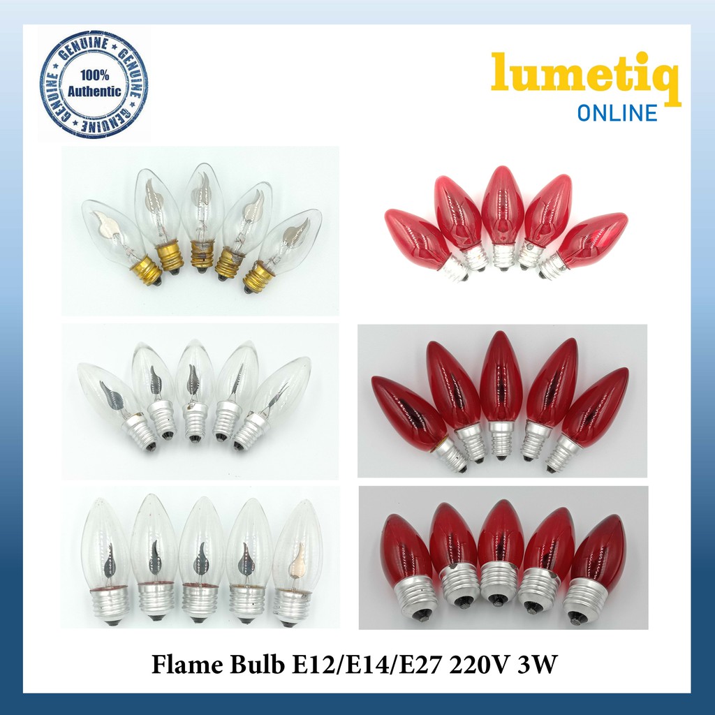 Altar Candle Dancing Flame Bulb 3W E12/E14/E27 (Clear/Red) | Shopee ...