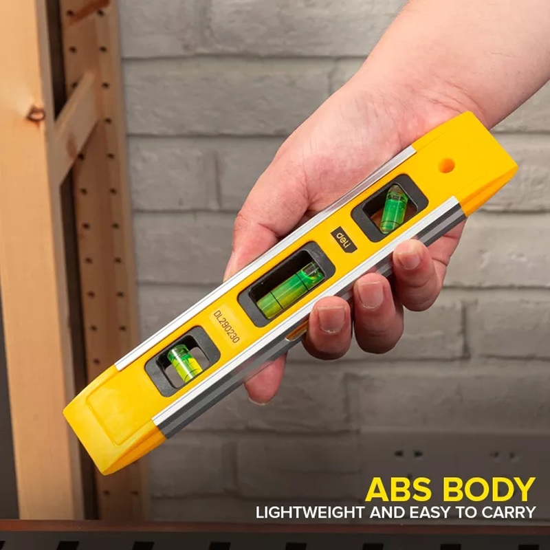 Deli 3-In-1Magnetic Spirit Level Bar Thicker Aluminum Mini Level Bar ...
