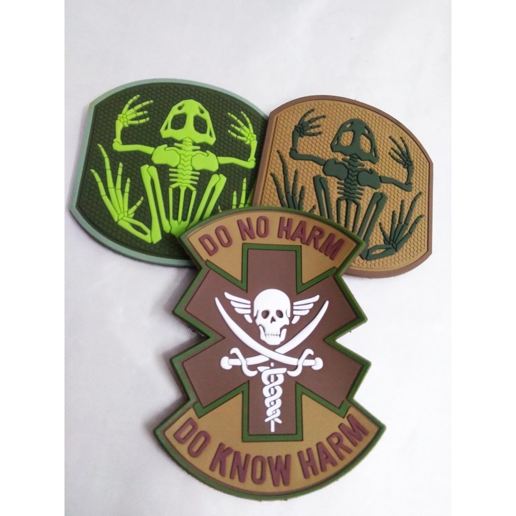 Skeleton Frog and Do no Harm, Do know Harm PVC Patches | Shopee Philippines