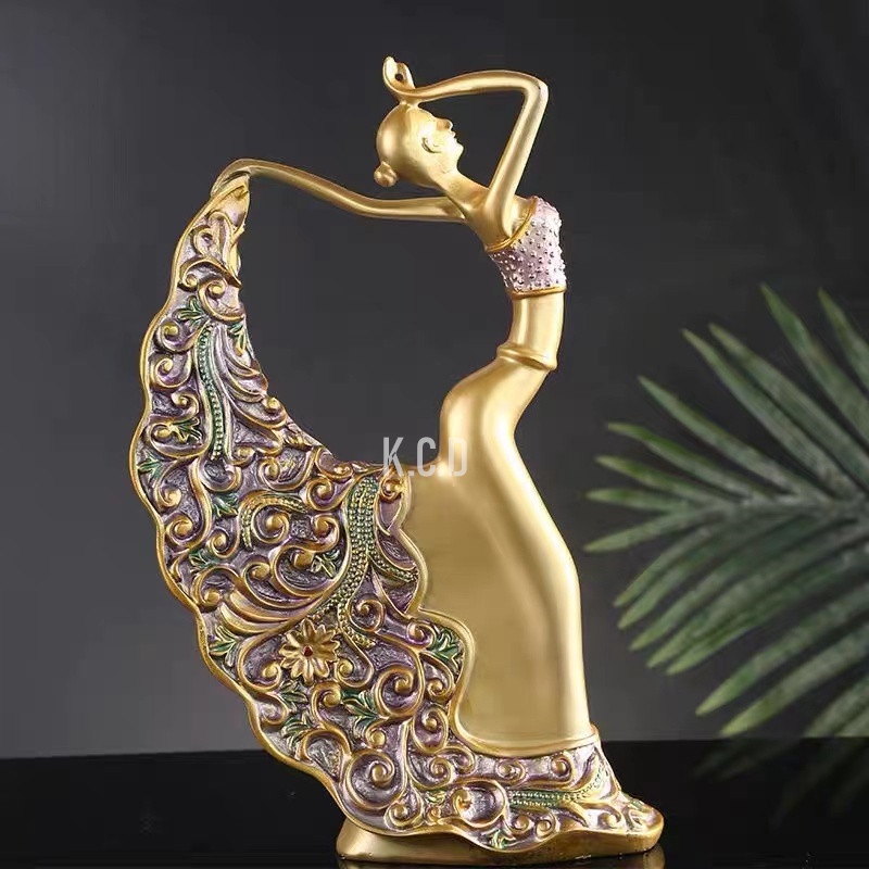 Dancing Lady Figurine Handicraft Statue Living Room Decor Resin/Ceramic ...