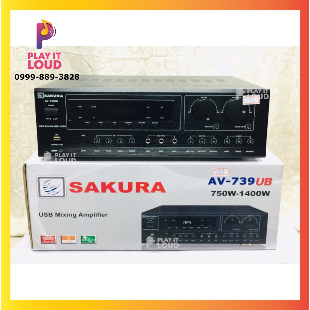 SAKURA AV-739UB AMPLIFIER, USB-SD 750W x 2 | Shopee Philippines