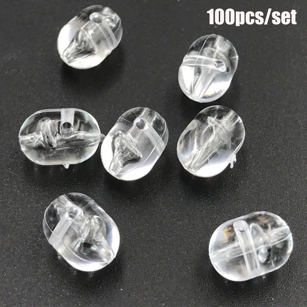 100pcs 47/50mm Plastic Transparent Double Pearl Fishing Cross Beads ...