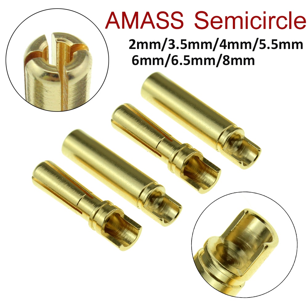 10pair New Amass Banana Plug 2mm 3.5mm 4mm 5.5mm 6mm 6.5mm Bullet ...