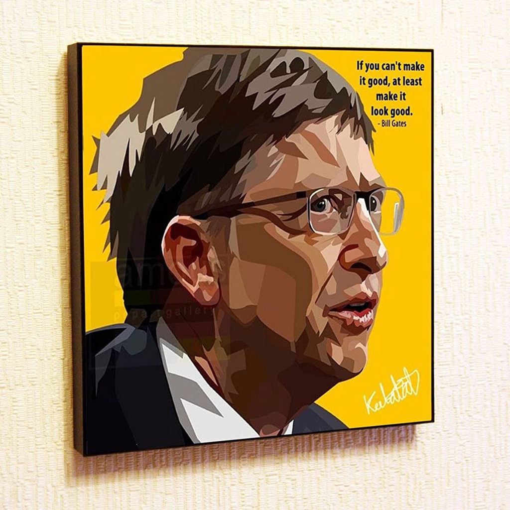 Bill Gates Poster and print POP ART Painting on Canvas Motivational ...