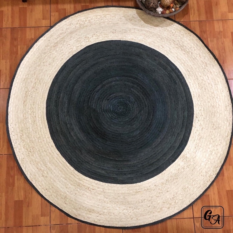 Buri carpet - Black White edged - Natural material | Shopee Philippines