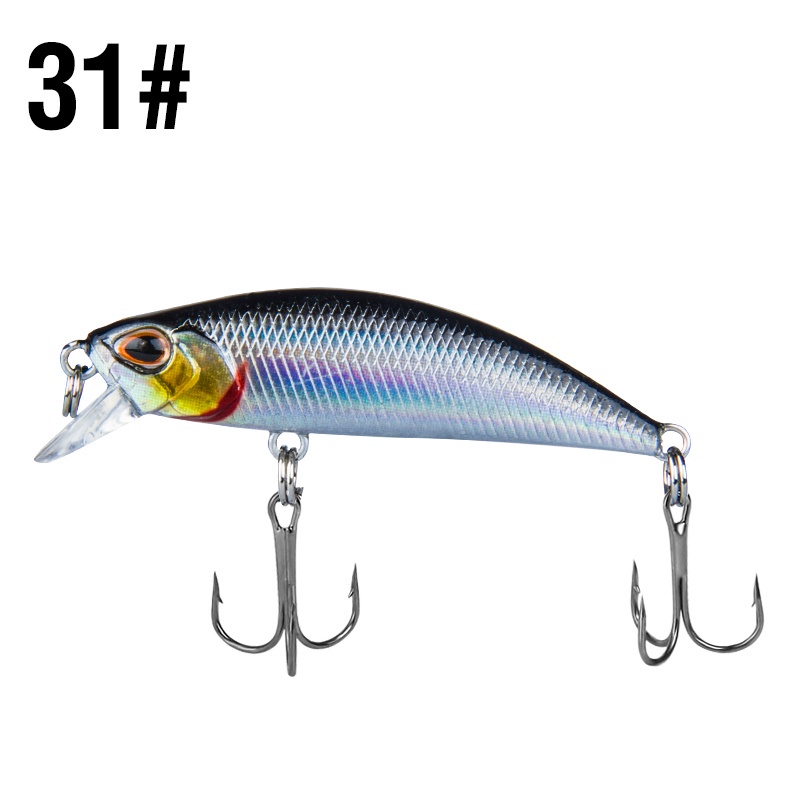 1Pcs 35 Colors Fishing Lure 5g/5cm Sinking Minnow 3D Eyes Laser Trolling Plastic Buzz Bait Lure ...