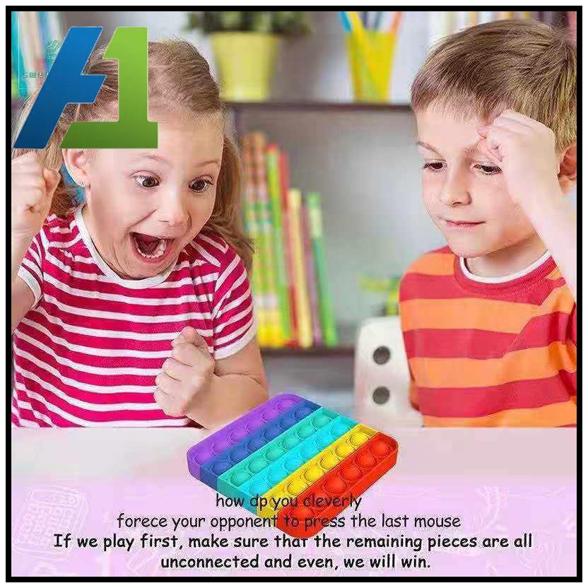 A1 Push Bubbles Pop It Fidget Sensory Toy Stress Relief Silicone ...