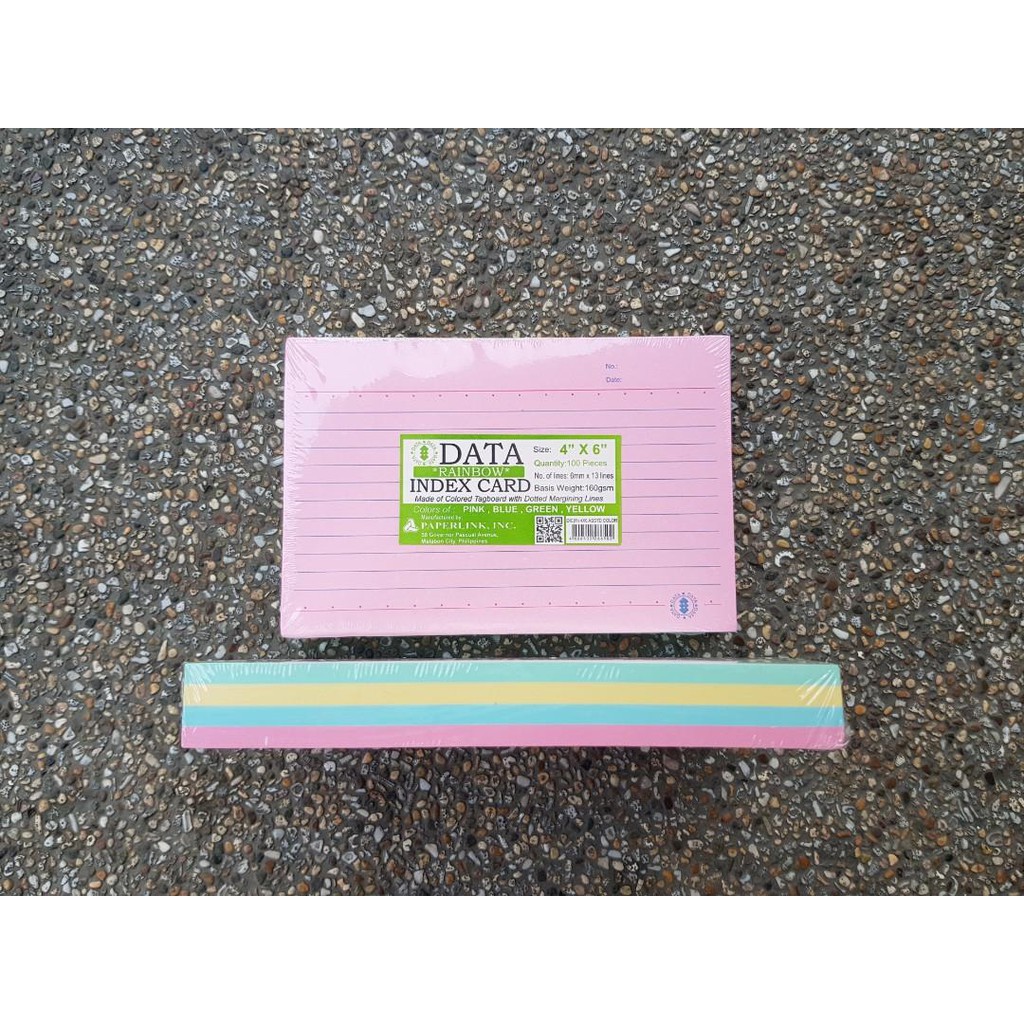 Data Rainbow / White Ruled Index Card 4×6" by 100s | Shopee Philippines