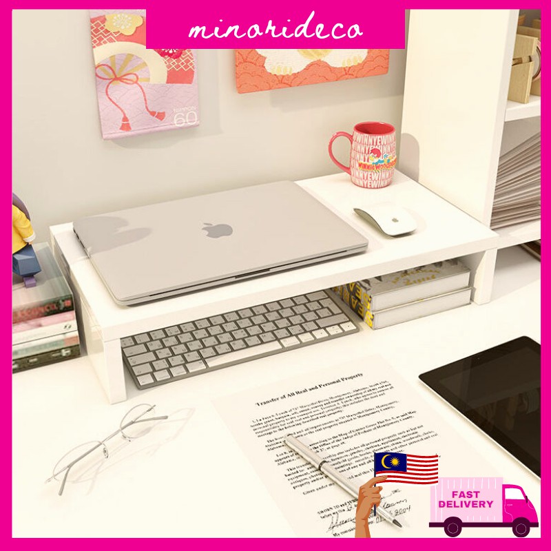 MINORI Computer Monitor Desktop Height Riser Extender Increased Shelf ...
