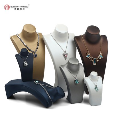 brushed leather necklace shelf portrait neck model neck model jewelry ...