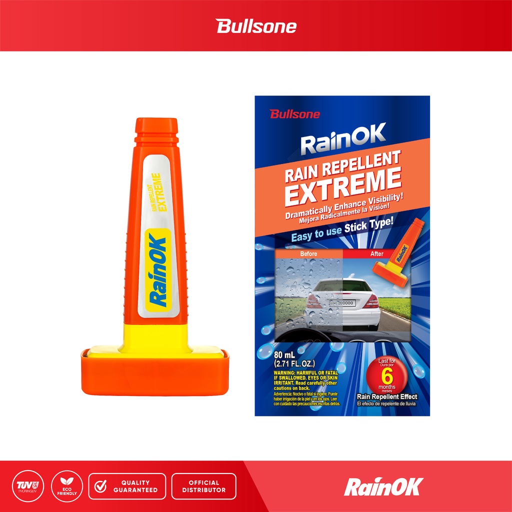 Bullsone RainOK Glass Rain Repellent Extreme for Car 80ml | Shopee ...