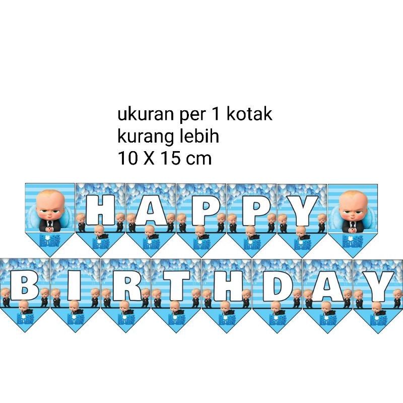 Banner bunting garland flag with happy birthday writing baby boss baby ...