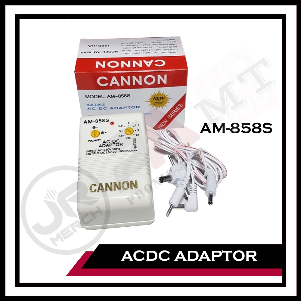 Cannon (AM-858S) 1000 mAh AC/DC Multiple Adaptor Adjustable 3-12 Volts ...
