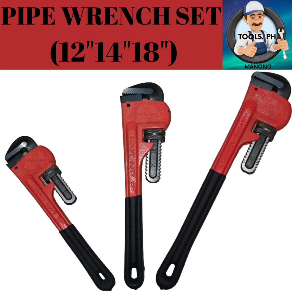 Jrshopeeph Pipe Wrench 12"14"18" Yabe Tubo with Variation Solo and Set ...