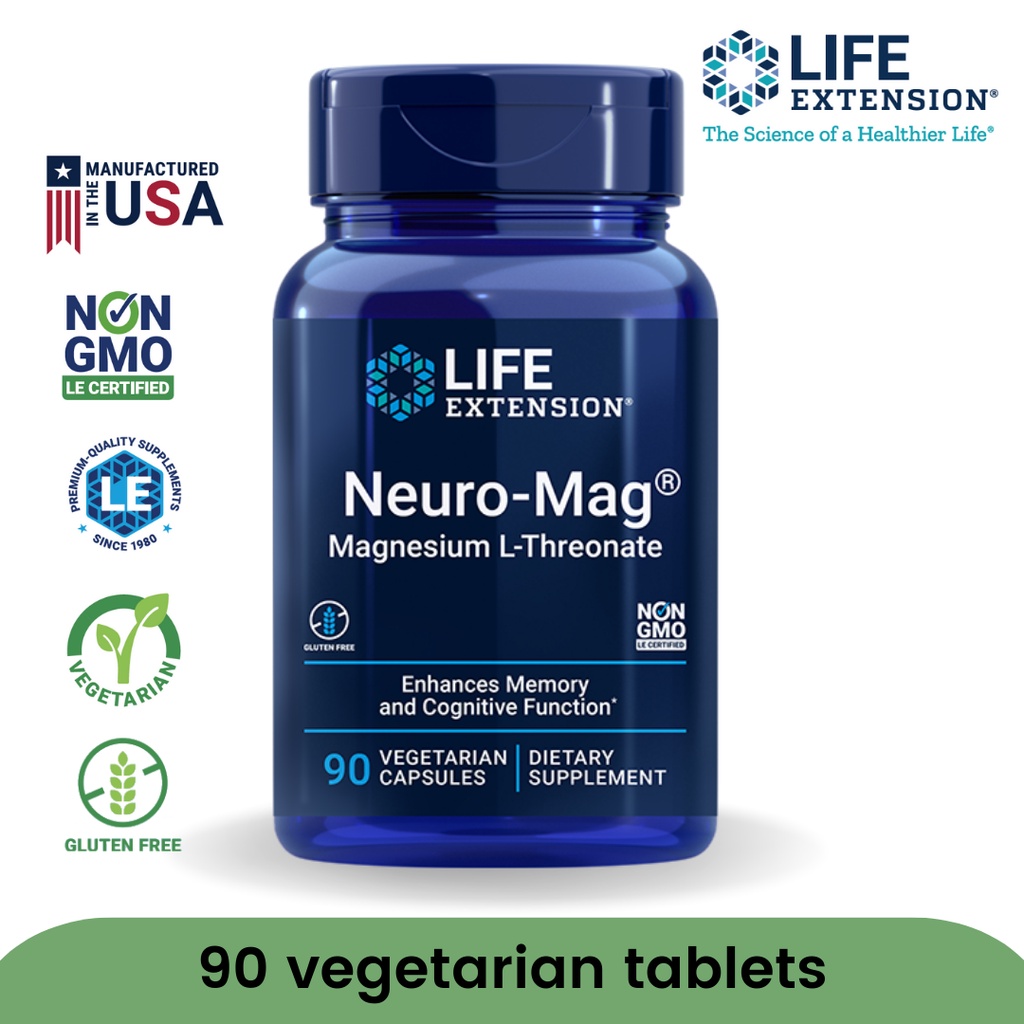 Life Extension, Neuro-Mag® Magnesium L-Threonate 90 vegetarian capsules ...