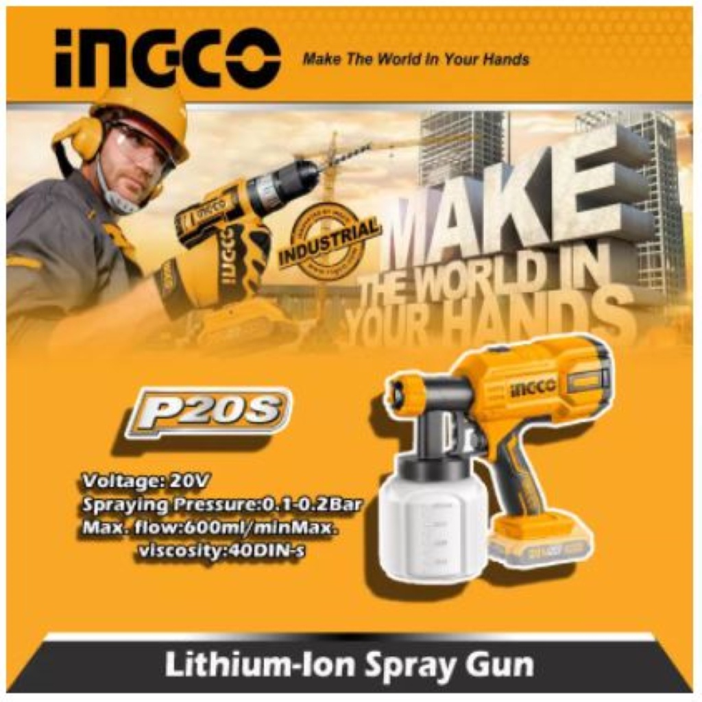INGCO CSGLI2001 Lithium-Ion Spray Gun 20V | Shopee Philippines