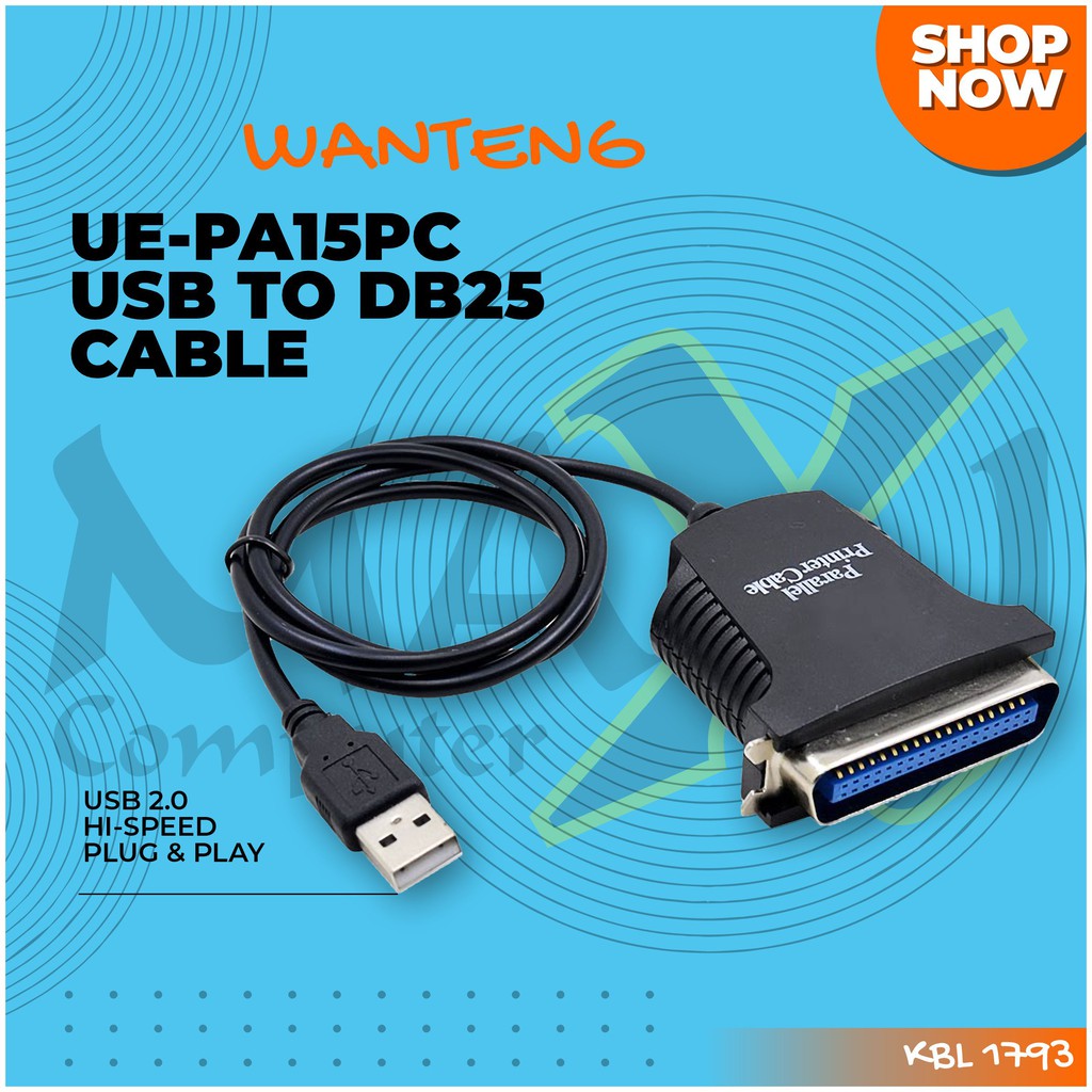 Wanteng USB to DB25 LPT Parallel Printer Adapter Printer Cable | Shopee ...
