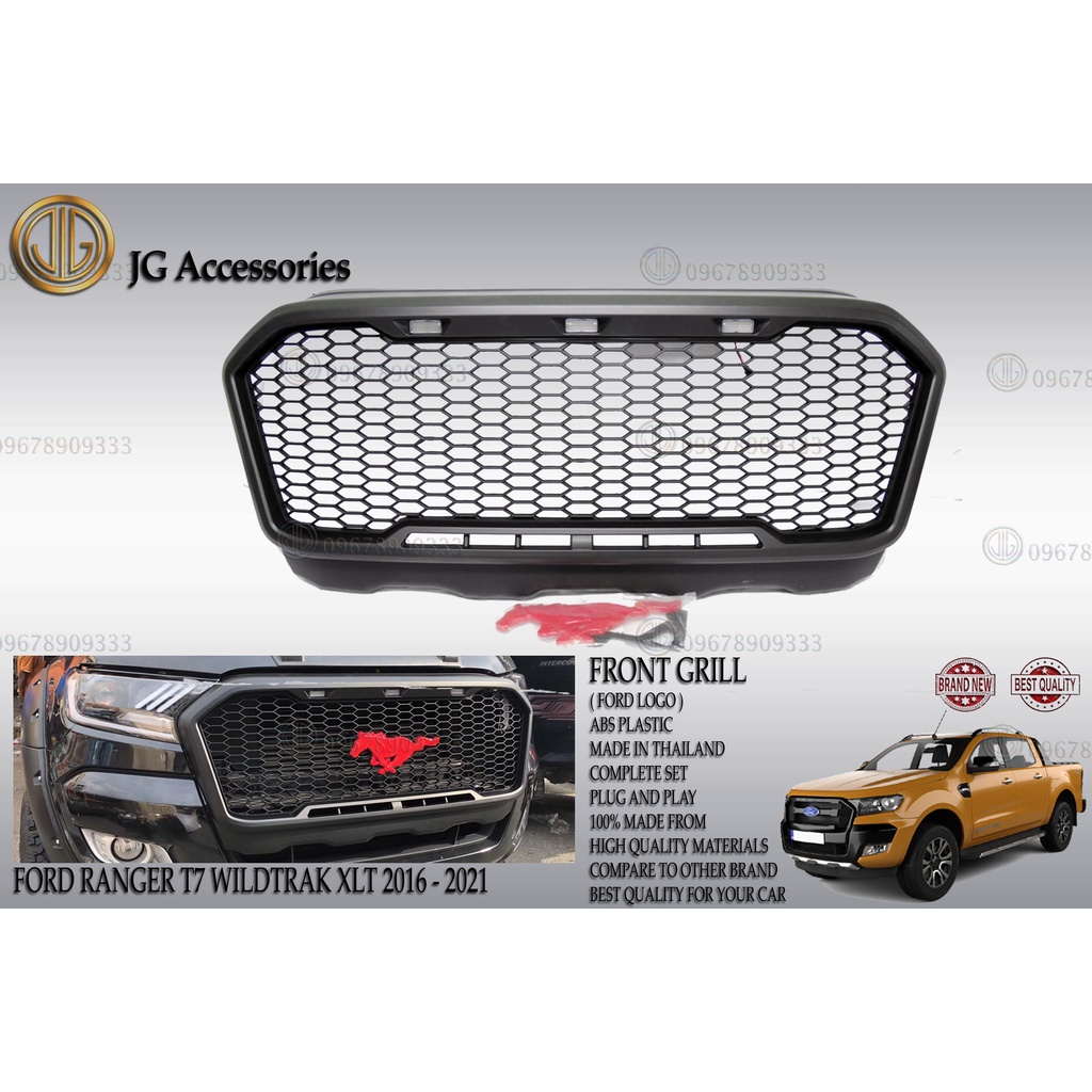 FORD RANGER T7 XLT WILDTRAK 2016-2021 FRONT GRILL WITH DAY TIME RUNNING ...
