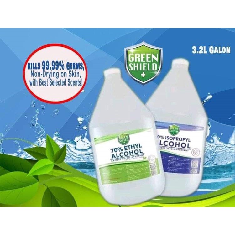 GREEN SHIELD 70% ISOPROPYL ALCOHOL GALLON | Shopee Philippines
