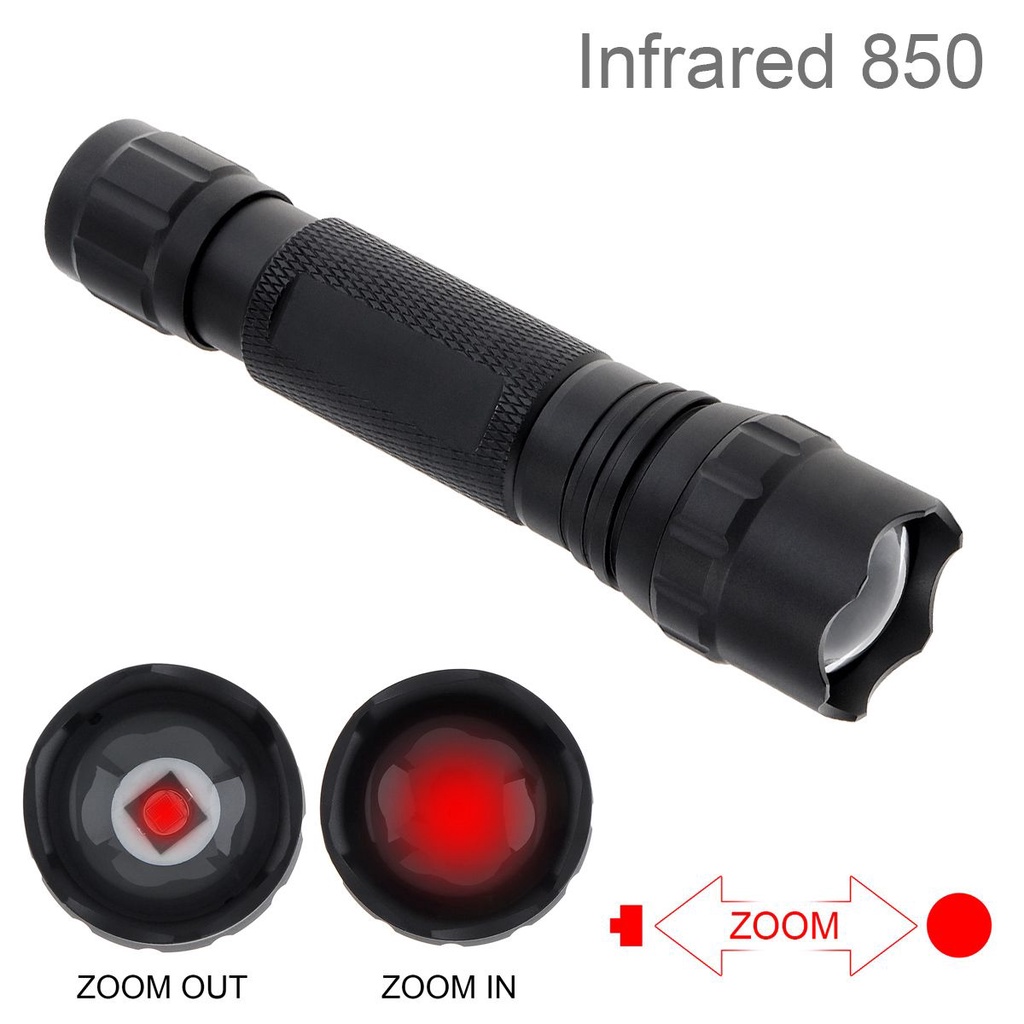 WF 501B Infrared IR 850nm Zoom Flashlight High Power Handheld LED Torch ...
