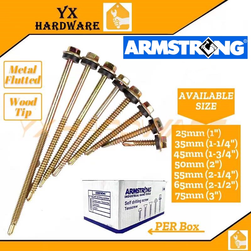 Armstrong Tex Screw With Washer For Metal / Wood / Roofing Hex Self ...