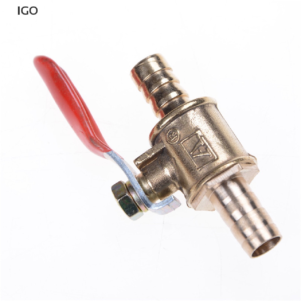 IGO 8mm 5/16" Hose Barb Inline Brass Water/Air Gas Fuel Line Shut-off ...