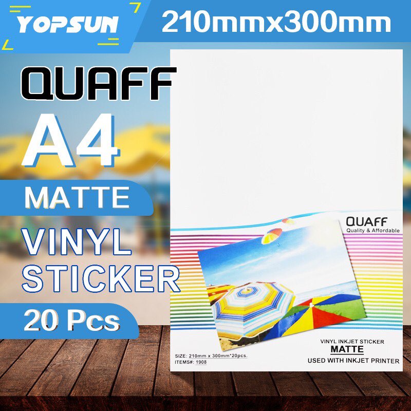 QUAFF Vinyl Inkjet Sticker A4 Size (Glossy / Matte / Transparent ...