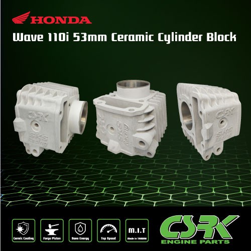 Honda Wave 110i Ceramic Cylinder Block 53 mm (Honda Wave 110 53mm ...