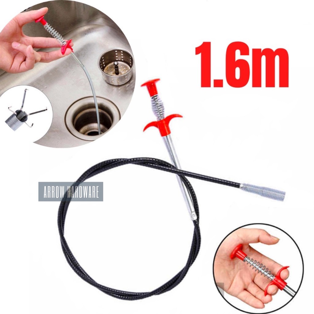 Steel Plumbing Clog Drain Remover Spring Pipe Dredge Cleaner | Shopee ...
