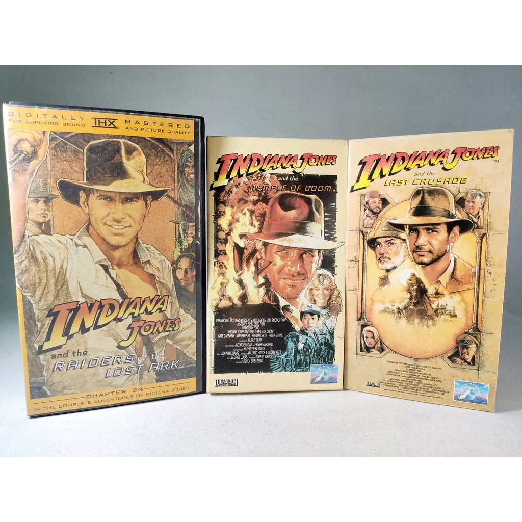 VHS VINTAGE INDIANA JONES TRILOGY MOVIE (ENGLISH) | Shopee Philippines